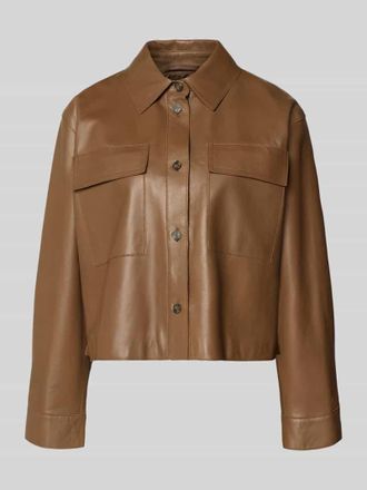 Max Mara Boxy Fit Lederjacke aus echtem Lammleder Modell PIOVRA