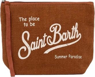 MC2 Saint Barth Femme, Sacs, Brun, Taille: ONE Size Aline Linen Clutch