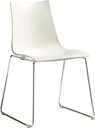 SCAB Design Scab Design - Chaise design, Lot de 2 chaises Zebra avec pied luge par Scab Blanc en Plastique