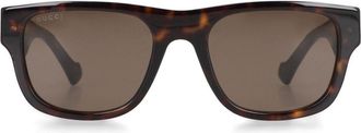 Gucci Sonnenbrille mit eckigem Gestell - Braun