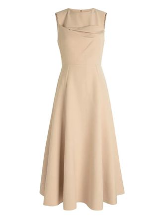 Roland Mouret drape flared midi dress - Nude