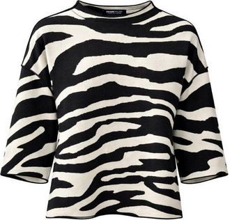 Frank Walder Strickpullover mit Animal-Print