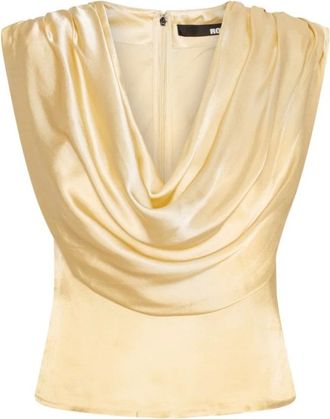 Rotate Rotate Birger Christensen, Femme, Tops, Jaune, Taille: 40 FR Chiffon Waterfall Top