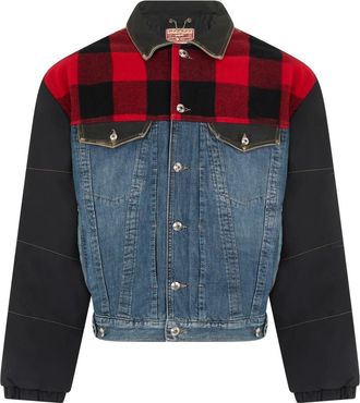 Diesel Homme, Vestes, Bleu, Taille: S Veste rembourr&eacute;e avec denim et motif tartan