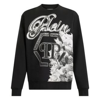 Philipp Plein Rundhals-Sweatshirt Ceramic Signature - - Sweatshirts & Hoodies - Herren - Schwarzk - XL