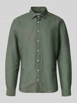 Jake*s Regular Fit Freizeithemd aus Leinen-Mix