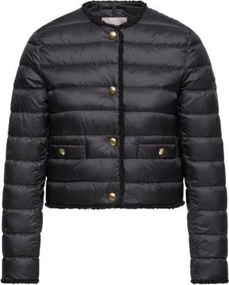 Moncler Femme, Vestes, Noir, Taille: 42 FR Fleurs Boucl&eacute;-Trim Jacket