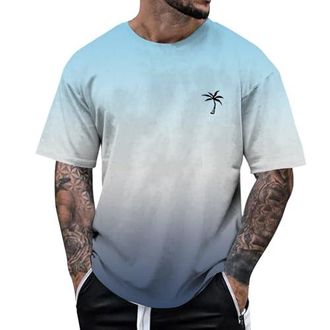 Generic T-shirt pour homme Printemps et &Eacute;t&eacute; Imprim&eacute; Tout Imprim&eacute; Manches Courtes Col Rond T-shirt Floral Mode Tendance Bottoming Shirt Tops, c, 3XL