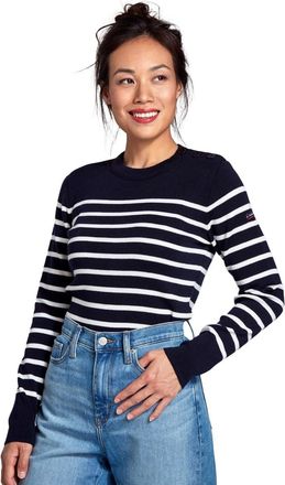 Armor Lux Damen Pullover, Gestreift,00466,Blau(Bi5 Rich Navy/Nature),34(Herstellergr&ouml;&szlig;e:0)