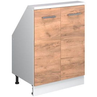 Vicco Dachschr&auml;genschrank Rion, Wei&szlig;/Goldkraft Eiche, mit 2 T&uuml;ren, Vicco