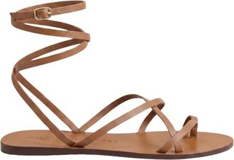Maneb&igrave; Femme, Chaussures, Brun, Taille: 39 EU Sandales en cuir &agrave; nouer