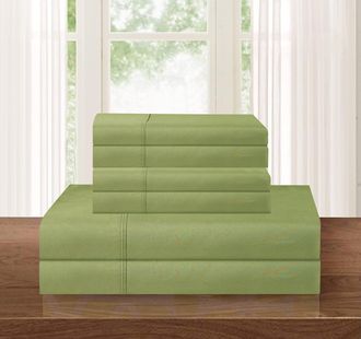 Elegant Comfort Luxuri&ouml;ses, weiches 1500 Premium-Mikrofaser in Hotelqualit&auml;t, Knitter- und lichtbest&auml;ndig, gem&uuml;tlich, 6-teiliges Bettw&auml;sche-Set, einfaches rundum elas