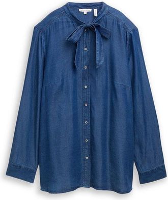 Tom Tailor Langarmbluse Blusen & Shirts Plus Size - Bluse mit Schleifen-Detail