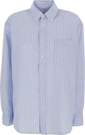 Dunst Femme, Blouses et Chemises, Bleu, Taille: 42 FR Chemise Oversize Classique &agrave; Rayures BD