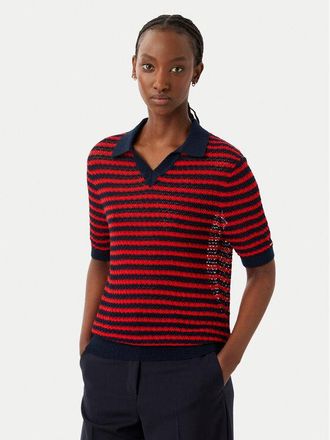 Tommy Hilfiger Poloshirt Pointelle WW0WW50060 Rot Regular Fit