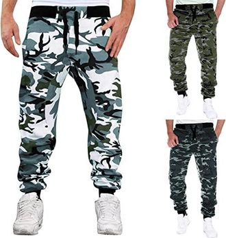 Generic FGUUTYM Pantalon de surv&ecirc;tement cargo camouflage pour homme - Pantalon de jogging camouflage avec poche et cordon de serrage - Pantalon de jogging &eacute;la