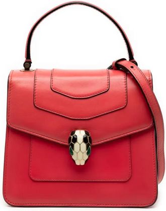 Bulgari 2010-2025 Small Calfskin Serpenti Forever Top Handle Bag satchel - Rot
