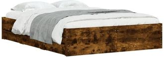 vidaXL Cadre de lit et tiroirs ch&ecirc;ne fum&eacute; 120x190 cm bois ding&eacute;nierie