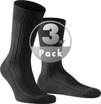 Falke Herren Socken schwarz Schur-Wolle unifarben