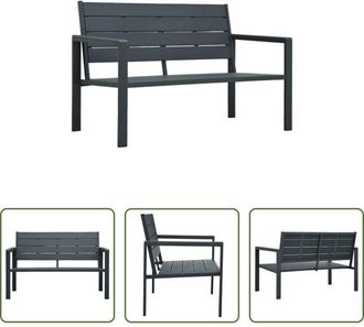 vidaXL HDPE - Gartenbank 120 cm HDPE Grau Holz-Optik