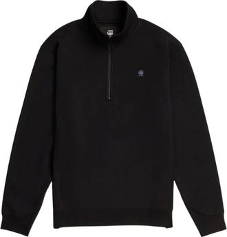 G-Star Homme, Sweatshirts et sweats &agrave; capuche, Noir, Taille: S Pull Premium Core avec Demi-Fermeture &Eacute;clair