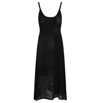 Akep Femme, Robes, Noir, Taille: 36 FR Robe Noire en Dentelle avec Bretelles Fines