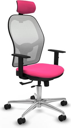 Piqueras y Crespo Ergonomischer Stuhl mit 1D-Armen, h&ouml;henverstellbare Lendenwirbelst&uuml;tze und h&ouml;henverstellbares Kopfteil, Neigung und Neigung, ausgestattet mit Syncro/T