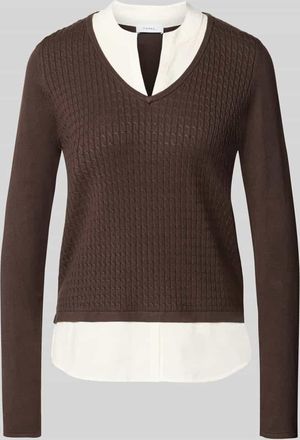 Comma Longsleeve aus Viskose-Mix in Strick-Optik