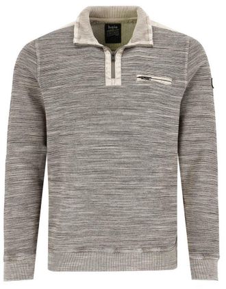 Hajo Sweatshirt Herren Sweat mit Troyerkragen (1-tlg) Modisches Design