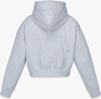 MCM Cropped Cotton French Terry Hoodie - Gray
