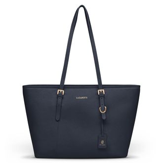 Lazarotti Bologna gro&szlig;er Damen Shopper aus Echt-Leder | Tote Bag mit l&auml;ngenverstellbaren Tr&auml;gern | Schultertasche 35 cm