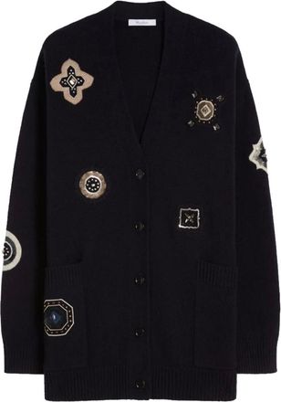 Max Mara Femme, Pulls, Bleu, Taille: 36 FR Long Cardigan en Laine et Cachemire