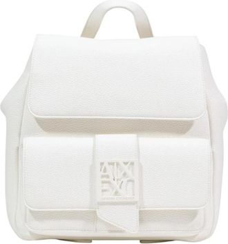 A|X Armani Exchange Femme, Sacs, Blanc, Taille: ONE Size Sac &agrave; dos avec de multiples poches int&eacute;rieures et ext&eacute;rieures