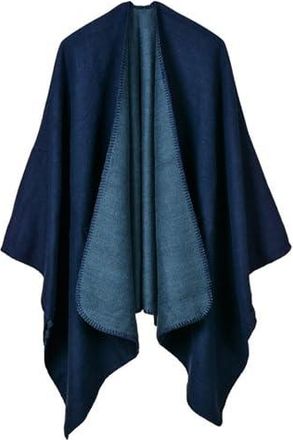 Generic Poncho Femme Hiver Chaud Chale Femme Hiver Chaud Cape Femme Effet enveloppant Ch&acirc;le Tricot&eacute; Ample Style Minimaliste Automne-Hiver Polyvalent