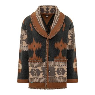 Alanui Homme, Pulls, Multicolore, Taille: S Cardigan Jacquard Iconique