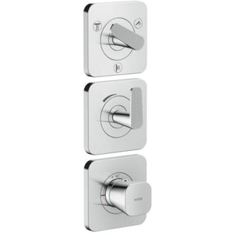 Axor hansgrohe Thermostat-Modul Axor Citterio C cubic cut, chrom, UP mit Rosetten