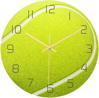 FOMIYES Tennisball Wanduhr Ger&auml;uschlos Acryl Wohnzimmer Schlafzimmer Arbeitszimmer Gro&szlig;e Ziffern Dekorative Stille H&auml;ngeuhr