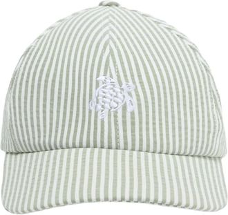 Vilebrequin Homme, Accessoires, Vert, Taille: ONE Size Casquette Rayures Seersucker