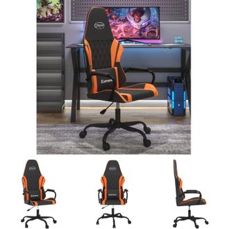 vidaXL The Living Store Gaming-Stuhl mit Massagefunktion Schwarz und Orange Kunstleder - Gaming-Sessel