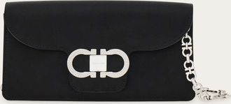 Ferragamo Damen Mini Bag Double Gancini mit Strass Schwarz
