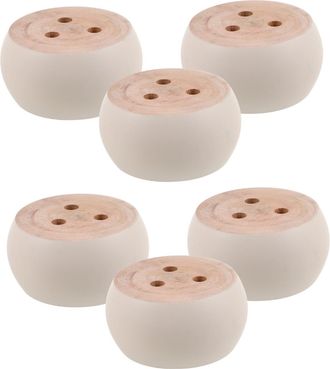 Cabilock 6 Stück TV - couchtisch hölzerne Couchbeine Holzschrankfüße Schreibtisch füße couchfüsse Sofa erhöhung senioren White