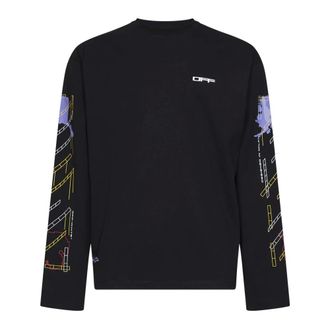 Off-white Homme, Tops, Noir, Taille: M Archigeography Printed Crewneck