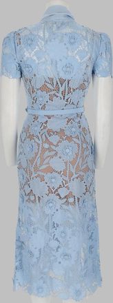 Self Portrait Floral Lace With Bow Dress - Blue