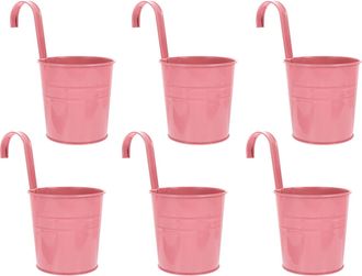 Cabilock 6 Set Blumentöpfe zum Aufhängen, Blumentopf Hängend aus Metall, Bunt Hänge Blumentopf für Balkon, Zaun, Garten, Wand, Robuster Hängetopf mit Abnehmbar