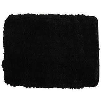 MSV 140872 Badematte Mikrofaser Hochflor flauschig 50x70 cm - Schwarz