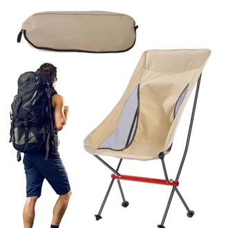 Generic Klappbarer Campingstuhl - Tragbarer Stuhl Zum Sitzen | Platzsparender Sitz f&uuml;r Backpacking | F&uuml;r Camping Wanderung Picknick Terrasse Balkon Garten Gar