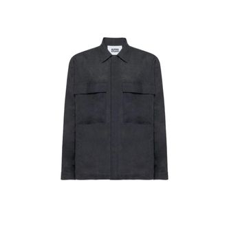 Alpha Studio Camicia in Lino Navetta - - Shirts - Herren - Schwarzk - L