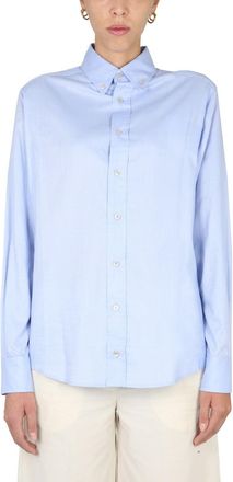 Ballantyne Button-Down Collar Cotton Oxford Shirt - Blue