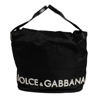 Dolce & Gabbana Femme, Sacs, Noir, Taille: ONE Size Sac Seau en Nylon Blanc avec Logo Iconique