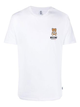 Moschino t-shirt en coton &agrave; logo imprim&eacute; - Blanc